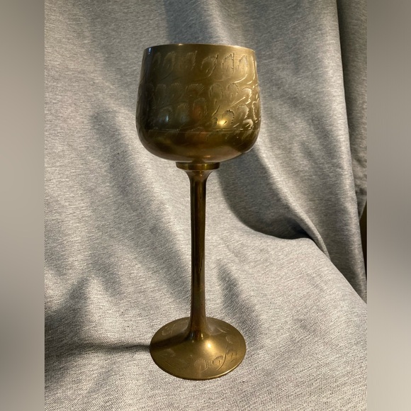 Accents | India Brass Goblet Tall Stem Eclectic Display | Poshmark